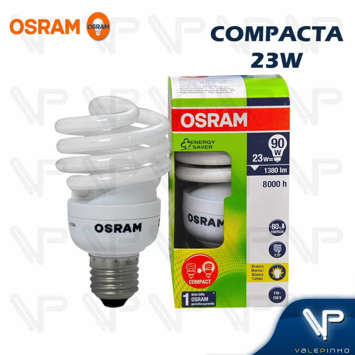 Lâmpada Compacta Fluorescente Espiral 23W Osram - Valepinho | Lâmpada