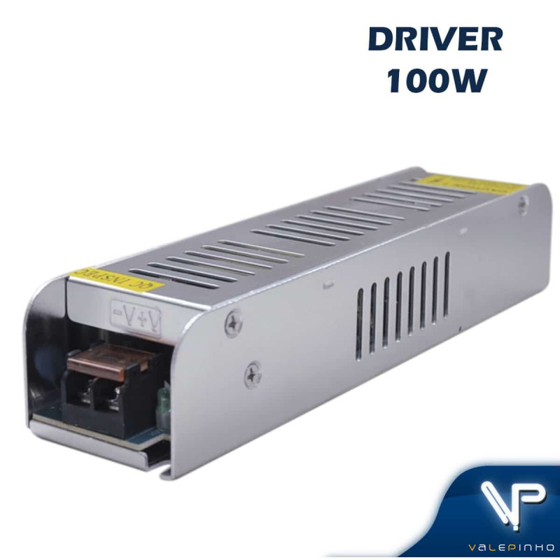 DRIVER FONTE PARA LED 100W BIVOLT 12Vdc 8,3A - Valepinho | LED