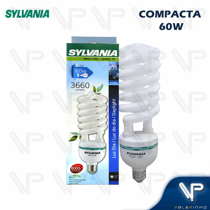 LÂMPADA COMPACTA ESPIRAL HO 60W 220V 6500K(BR.FRIO)E27 - Valepinho ...