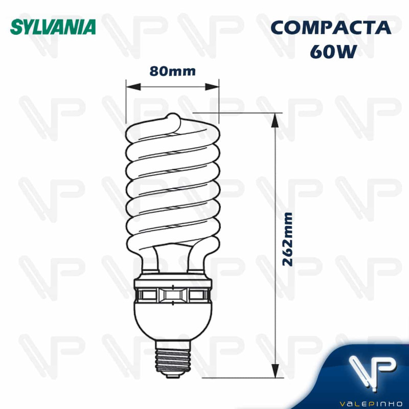 LÂMPADA COMPACTA ESPIRAL HO 60W 220V 6500K(BR.FRIO)E27 - Valepinho ...