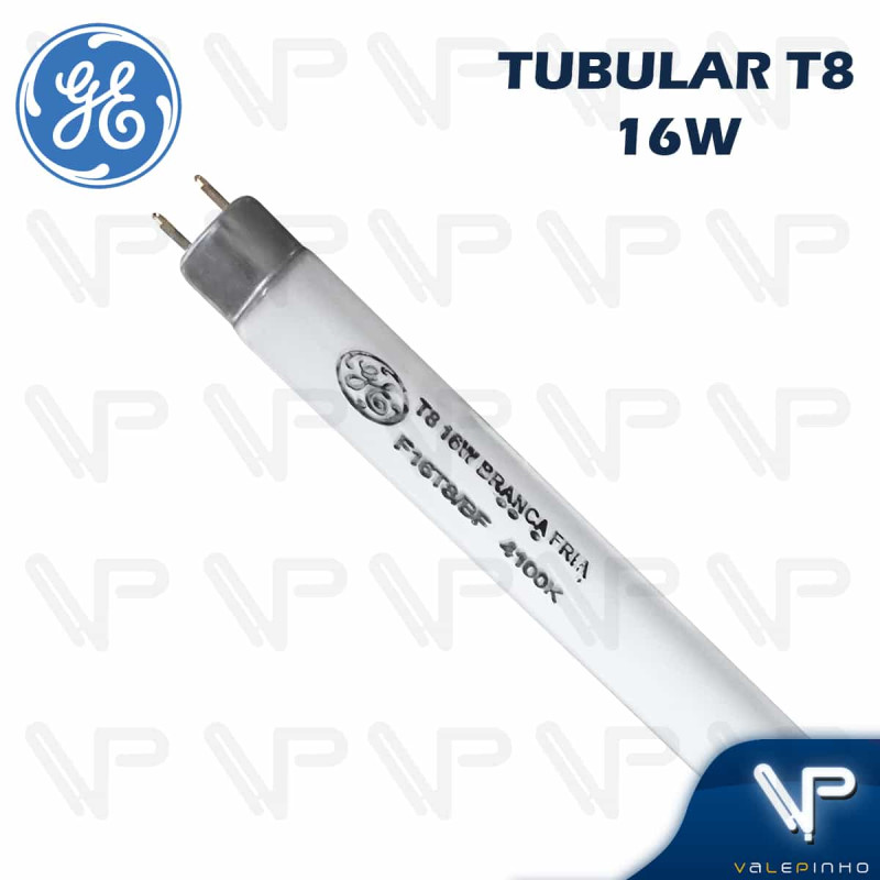 LÂMPADA FLUOR TUBULAR T8 GE 16W 4100K(BR NEUTRO)G13 | VALEPINHO