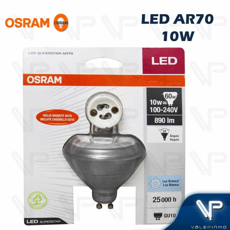 LÂMPADA LED AR70 10W 5000K(BR LUZ DO DIA)BIVOLT GU10 | VALEPINHO