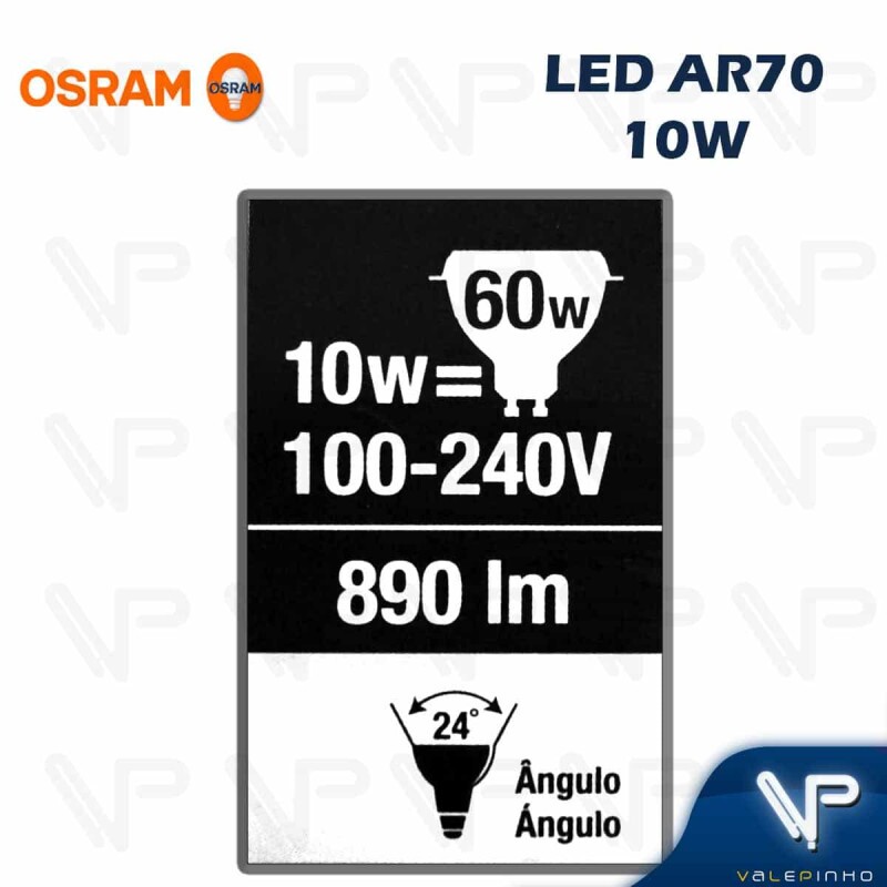 LÂMPADA LED AR70 10W 5000K(BR LUZ DO DIA)BIVOLT GU10 | VALEPINHO