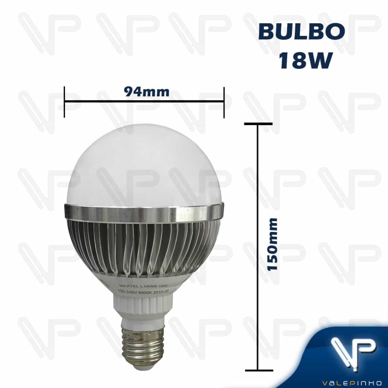 LÂMPADA LED BULBO 18W 6000K E27 BIVOLT - Valepinho | LED