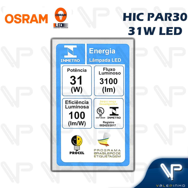 LÂMPADA LED HCI-PAR30 OSRAM 28W 30G 3000K(BR.QUENTE)E27 BIVOLT | VALEPINHO