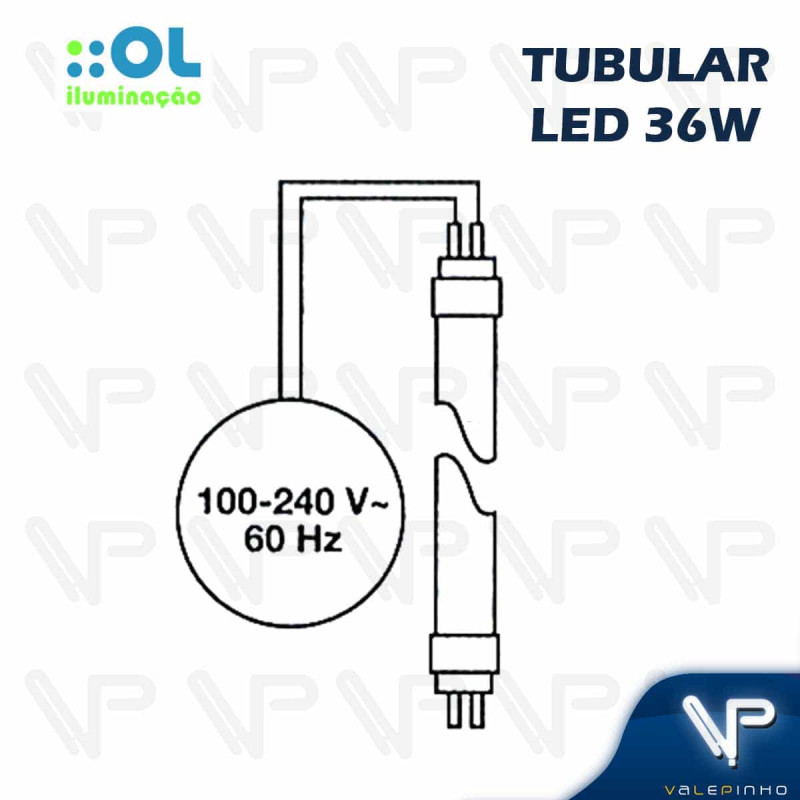 LÂMPADA LED TUBULAR HO T8 O.L. 240CM 36W 5000K(BR.LUZ DO DIA)G13 ...
