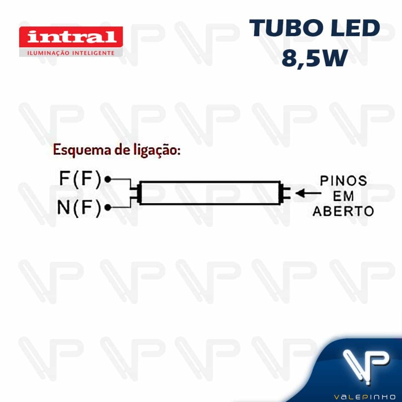 LÂMPADA LED TUBULAR T8 60CM 8,5W 3000K(BRANCO QUENTE) | VALEPINHO