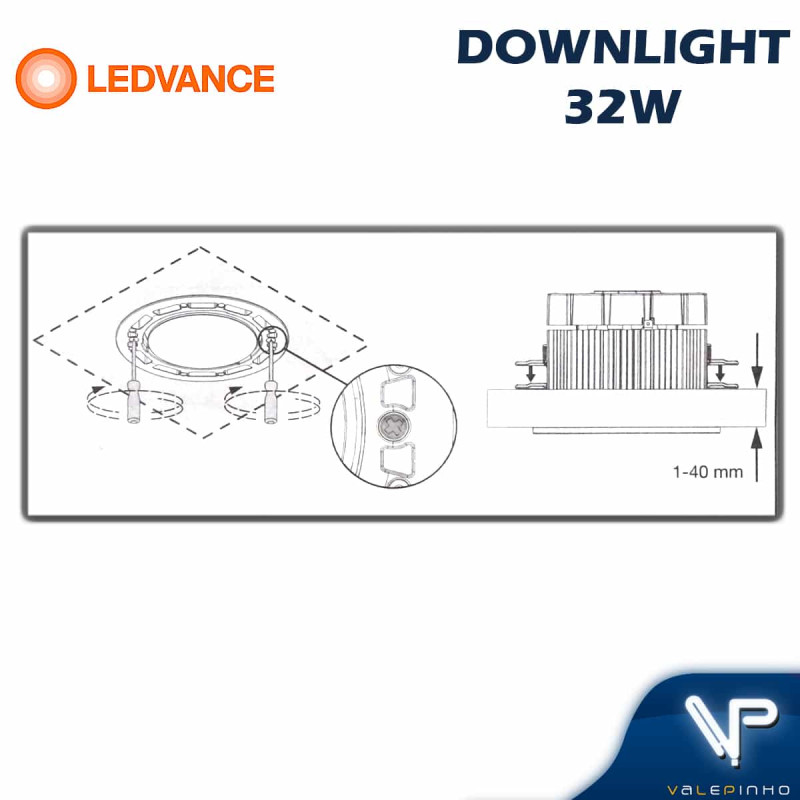 LUMINÁRIA LED OSRAM LEDVANCE DOWNLIGHT 32W | VALEPINHO