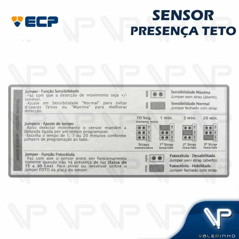 SENSOR DE PRESENÇA SOBREPOR TETO BIVOLT | VALEPINHO
